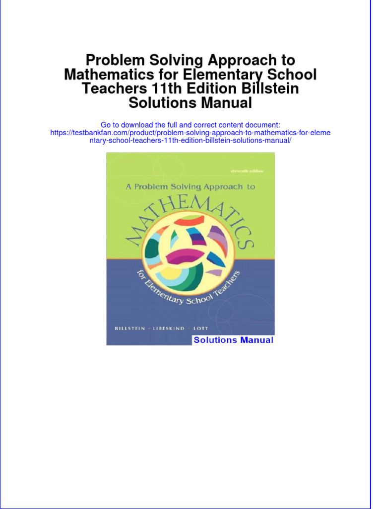 Full Download Problem Solving Approach To Mathematics For Elementary ... Full Download Problem Solving Approach To Mathematics For Elementary ...