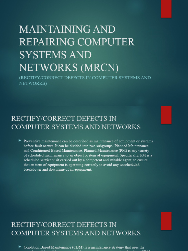 Maintaining and Repairing Computer Systems and Networks 12 | PDF ...