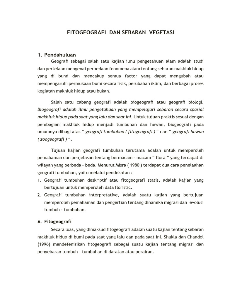 Fitogeografi dan Sebaran Vegetasi | PDF | Ilmu Sosial | Griya & Taman