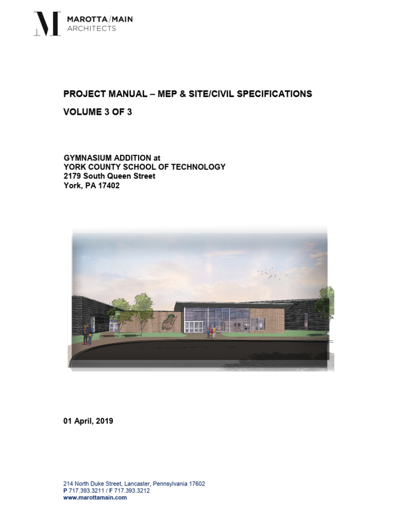 Project Manual - Mep & Site/Civil Specifications Volume 3 of 3 | PDF ...