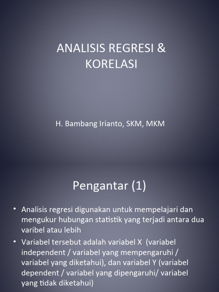 Analisis Regresi Dan Korelasi | PDF