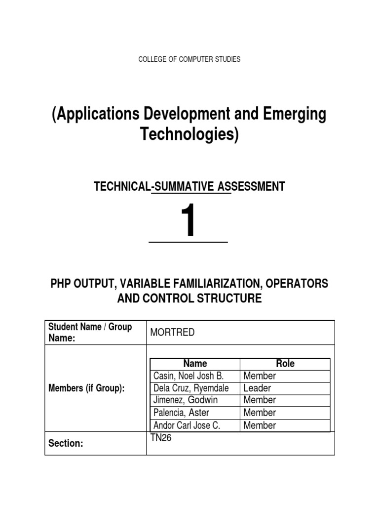 SA1 Variable Operators and Control Structures | PDF | Control Flow | Computer Science