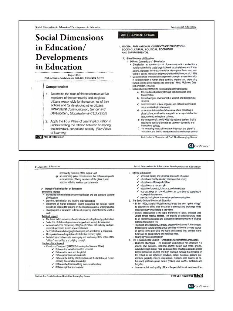 Social Dimensions in Education Developments in Education | PDF