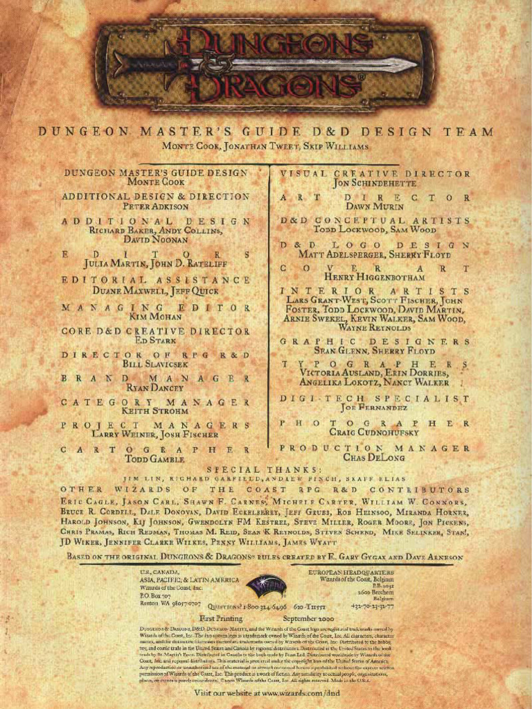 DnD 3e Dungeon Master Guide | PDF