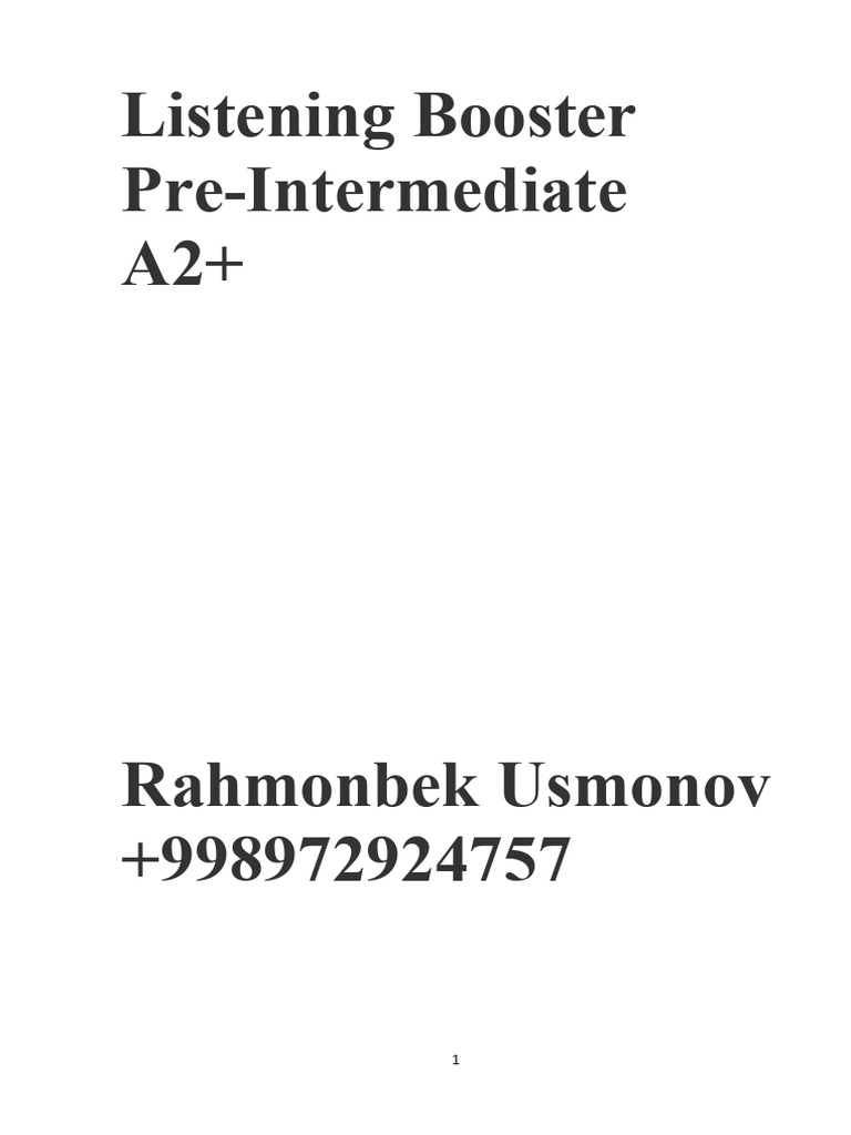 Listening Booster A2+ | PDF