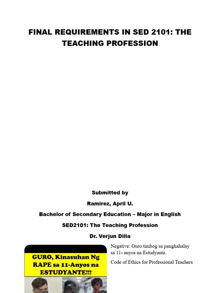 Final Requirements in Sed 2101 | PDF | Teachers | Salary