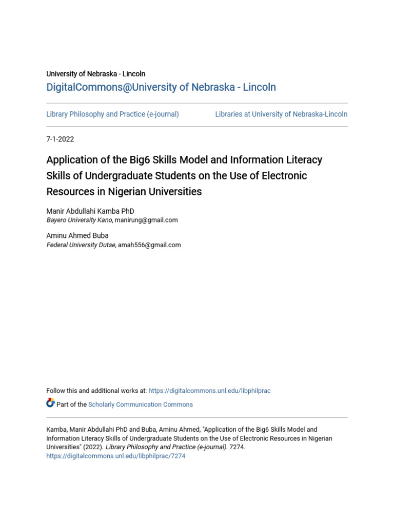 Big 6 Model_Explaination | PDF | Information Literacy | Information