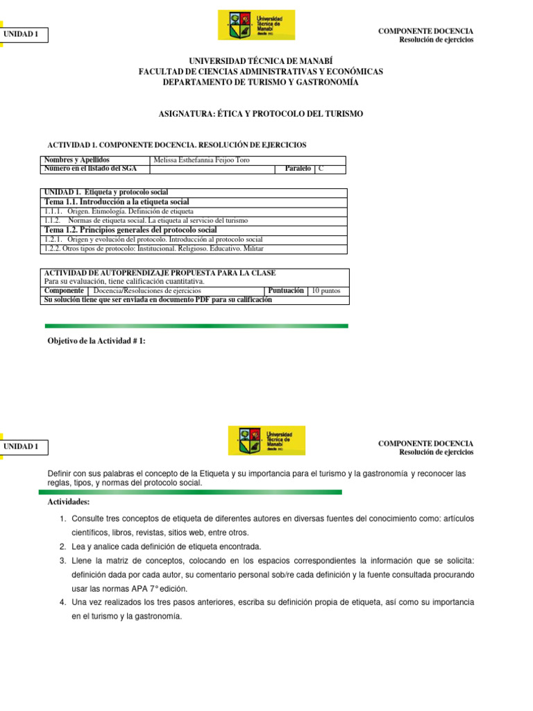 Tarea de Etiqueta y Protocolo | PDF | Etiqueta