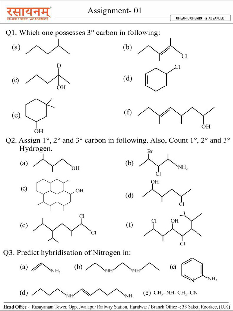 Advanced Organic Assignments | PDF | Carbon Compounds | Chemistry
