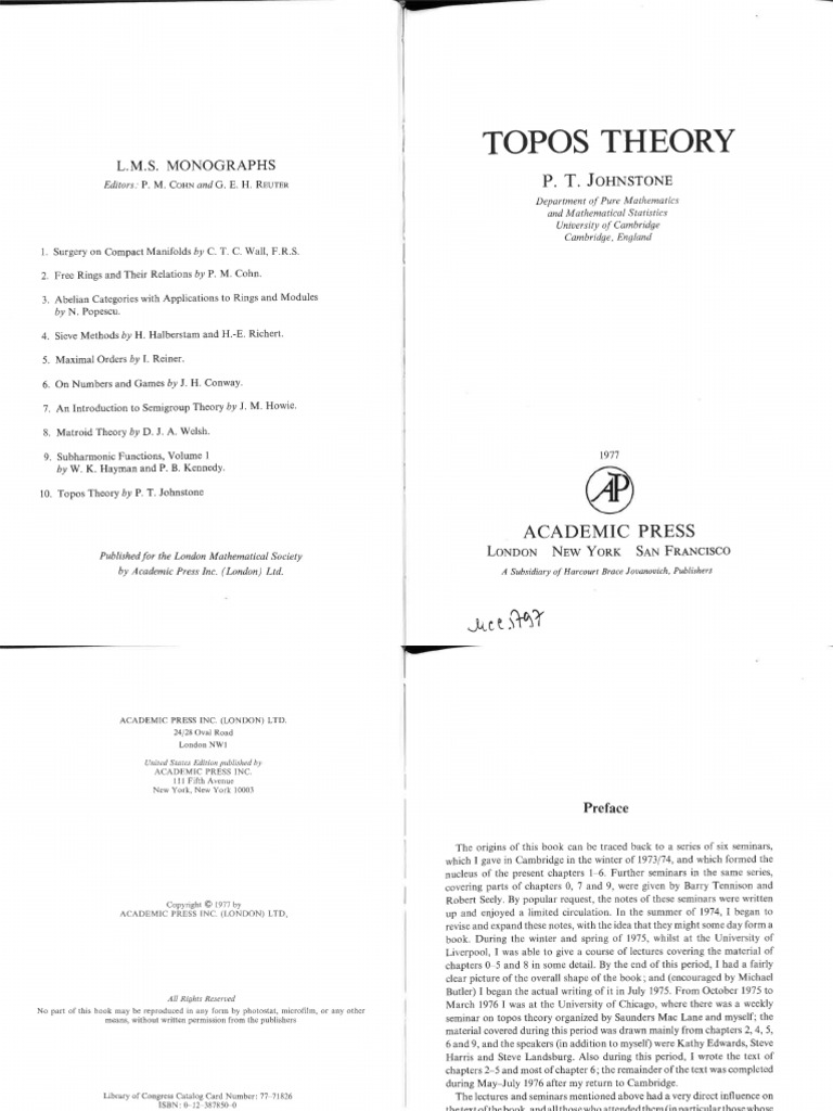 Topos Theory | PDF