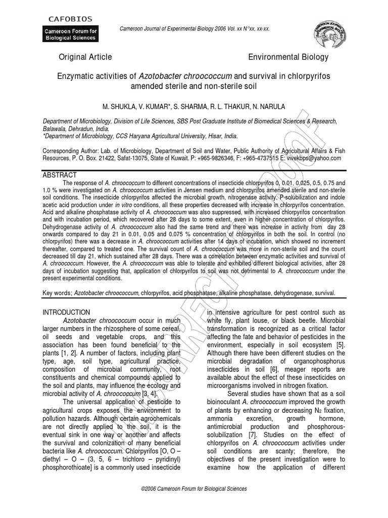 Monika Paper | Download Free PDF | Soil | Microorganism