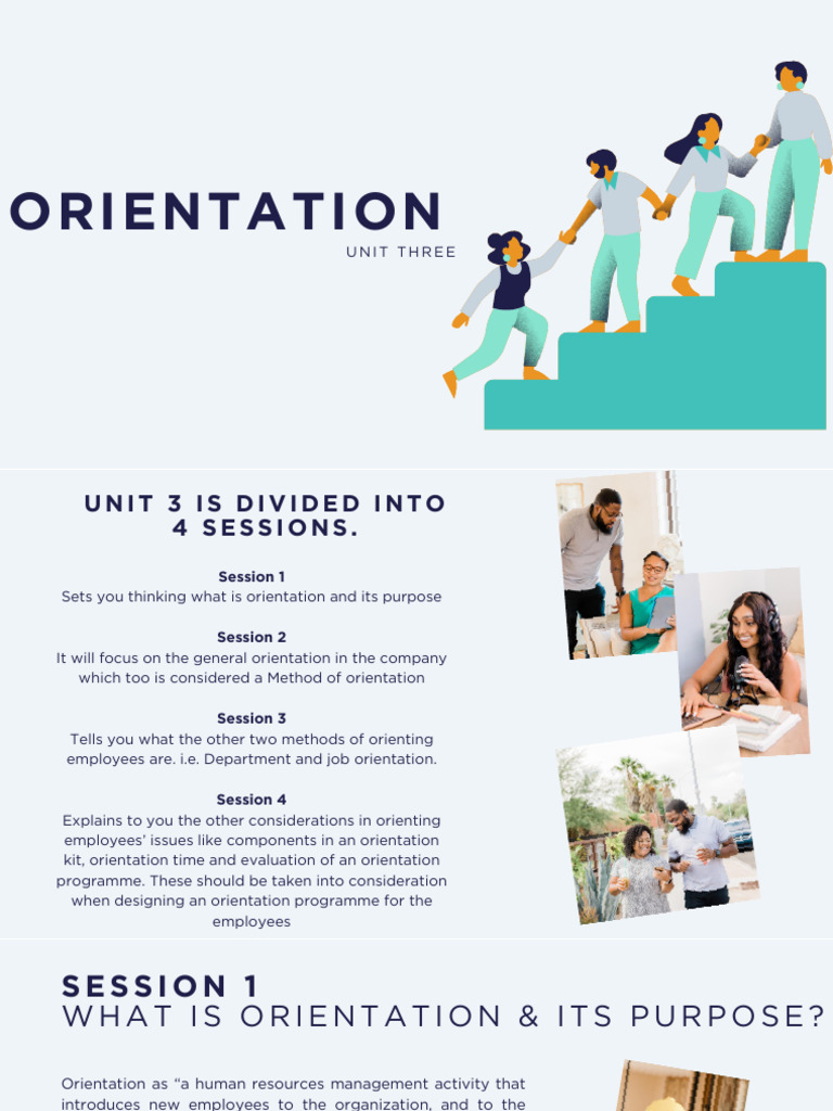 DS 01 T and D Unit 3 - Orientation | PDF | Employment | Applied Psychology
