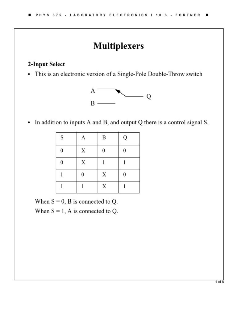Multiplexers Pdf Electrical Circuits Electronic Design