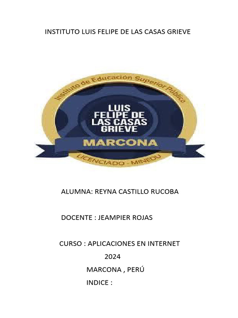 Instituto Luis Felipe de Las Casas Grieve - Reyna Castillo Rucoba ...