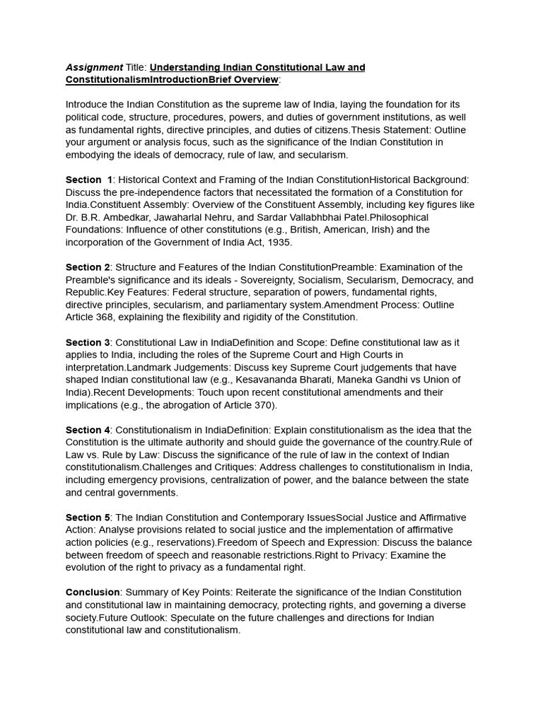 COI, Assignment 1 | PDF | Constitution | Justice