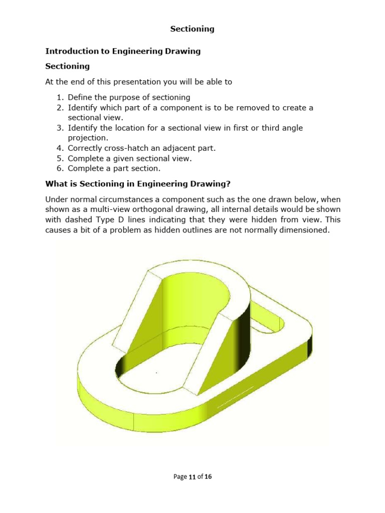 Engineering Drawing -Sectioning Note | PDF | Geometry