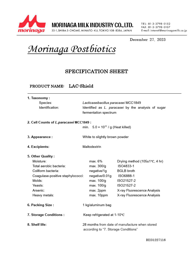LAC-Shield - Product Specification | PDF