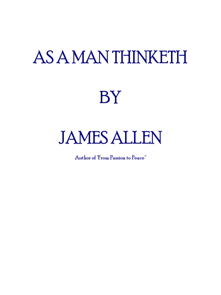 As A MAN Thinketh | PDF | Virtue | Mind