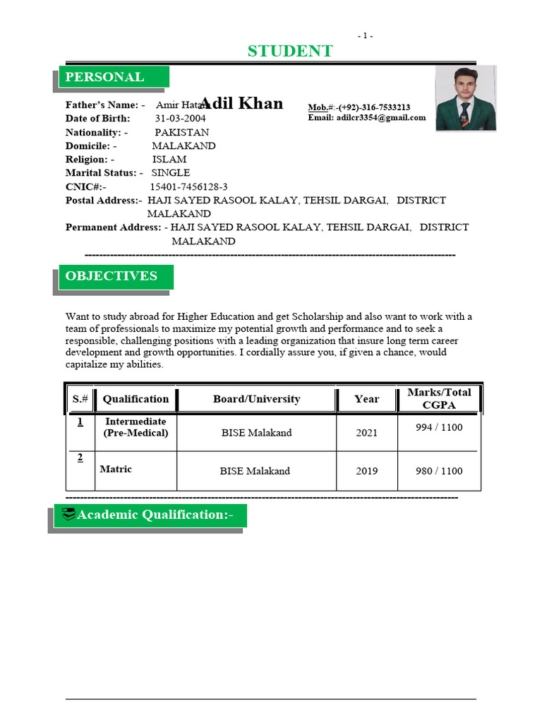 Adil CV | PDF