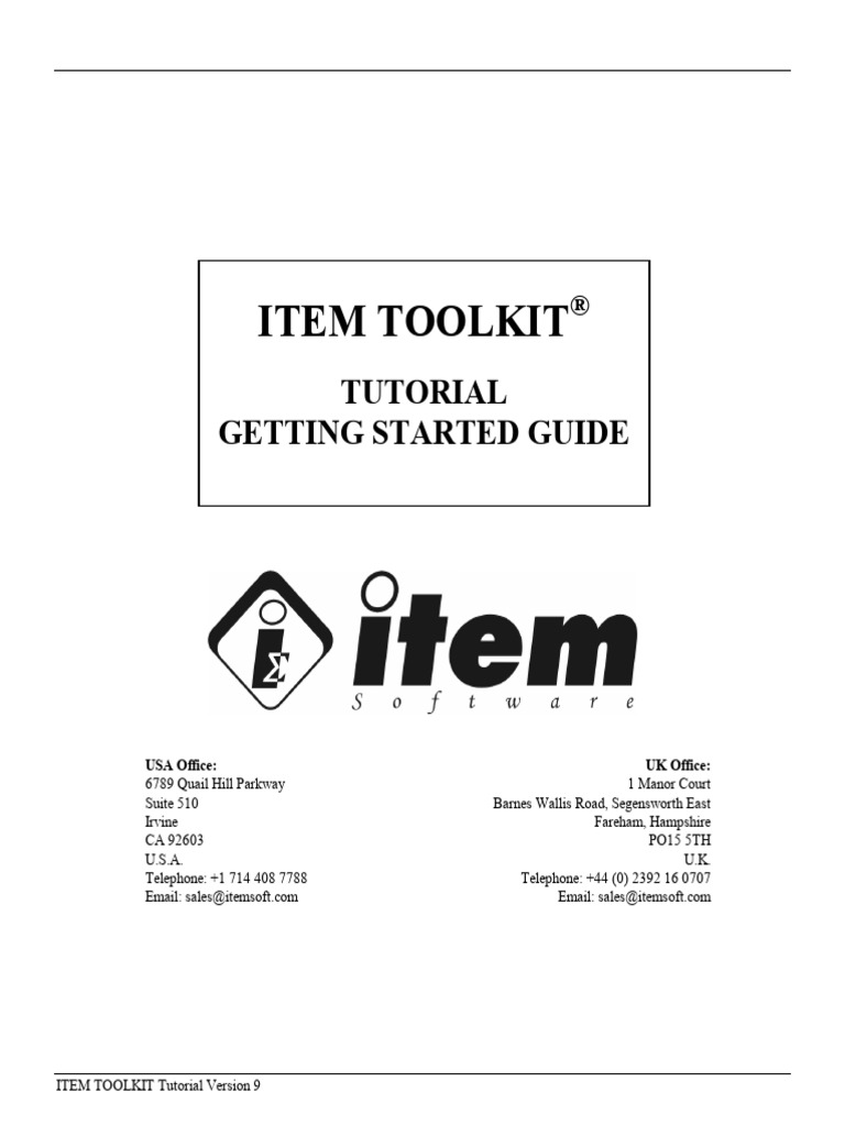 ToolKit Manual | Download Free PDF | Reliability Engineering ...