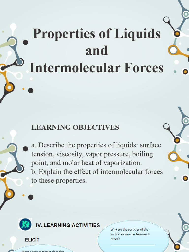 Lesson 3-Properties of Liquids and IMFA (Student's Copy) | PDF ...