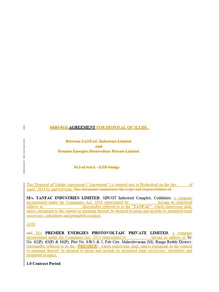 ETP Sludge Disposal Agreement | PDF | Damages | Indemnity