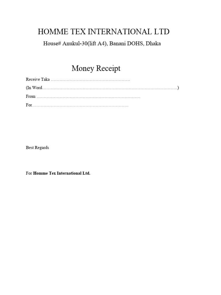 Money Receipt | PDF