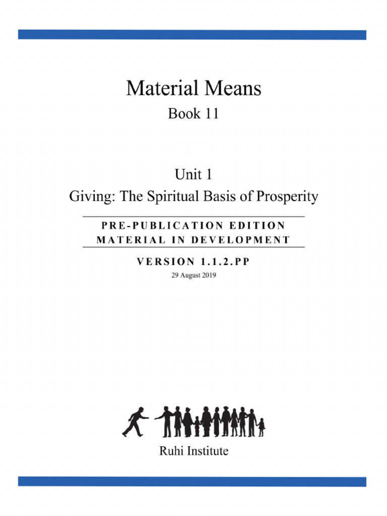 Ruhi Book 11 Material Means Unit 1 ENG | PDF | Wealth