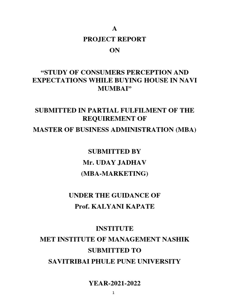 Consumer Perception in Navi Mumbai Housing | PDF | Survey Methodology ...