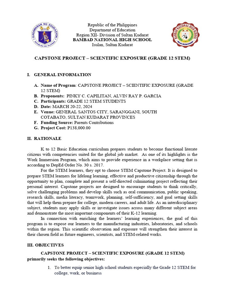 Capstone Info | PDF | Science, Technology, Engineering, And Mathematics ...