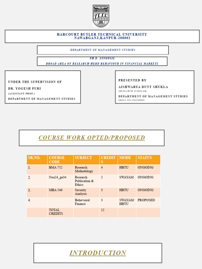 SARC Presentation - Herd Behaviour | PDF | Behavior | Investing