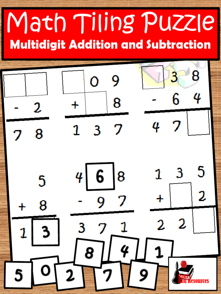 Multidigit Addition and Subtraction: Math Tiling Puzzle | PDF ...