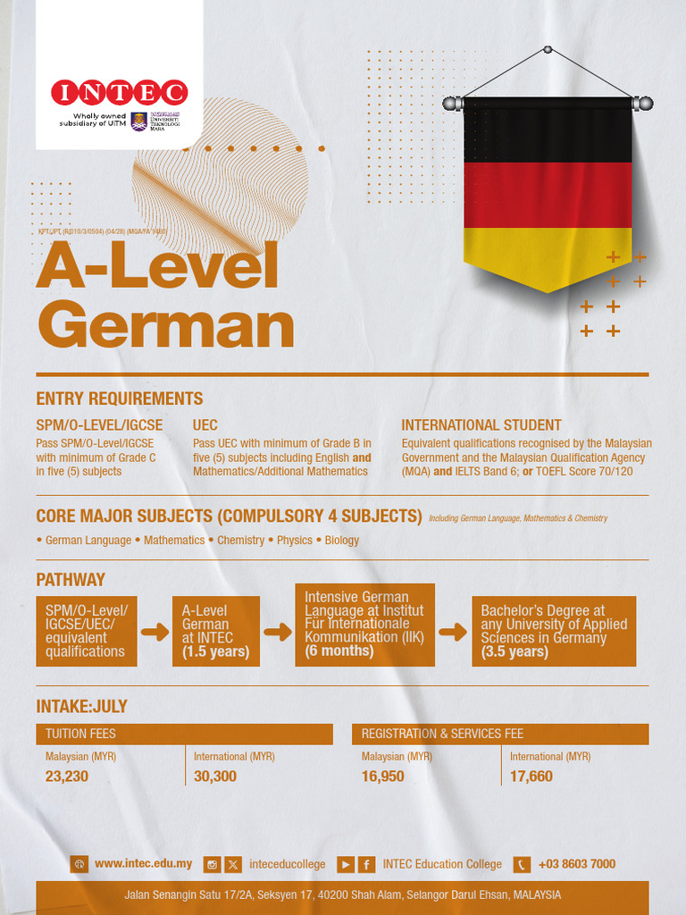 A-Level German: Entry Requirements | PDF