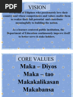 Vision-Mission-Core Values Deped | PDF | Cognition | Learning