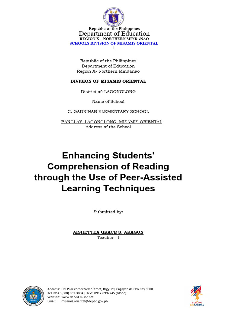 MARIA CRISTINA R. CALVO (Research) | PDF | Reading Comprehension | Applied Linguistics