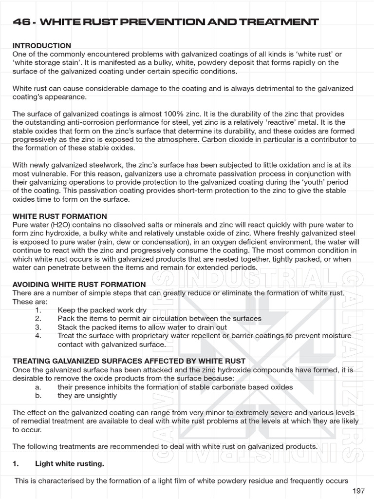 White Rust Prevention and Treatment INGALSM3 | PDF | Rust | Galvanization