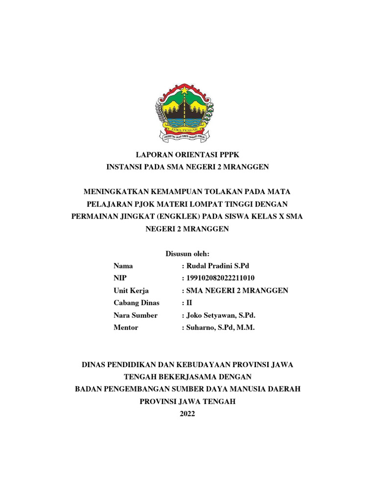 Laporan Orientasi PPPK Rudal Pradini Sma Negeri 2 Mranggen | PDF