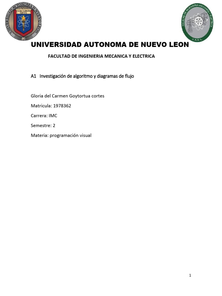 a1 Programacion Visual | PDF | Algoritmos | Programación de computadoras
