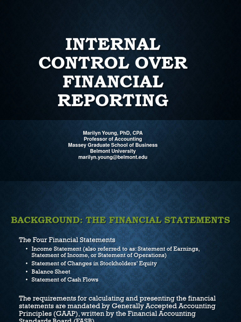 Internal Controls Over Financial Reporting - 0 | PDF | Internal Control | Financial Statement