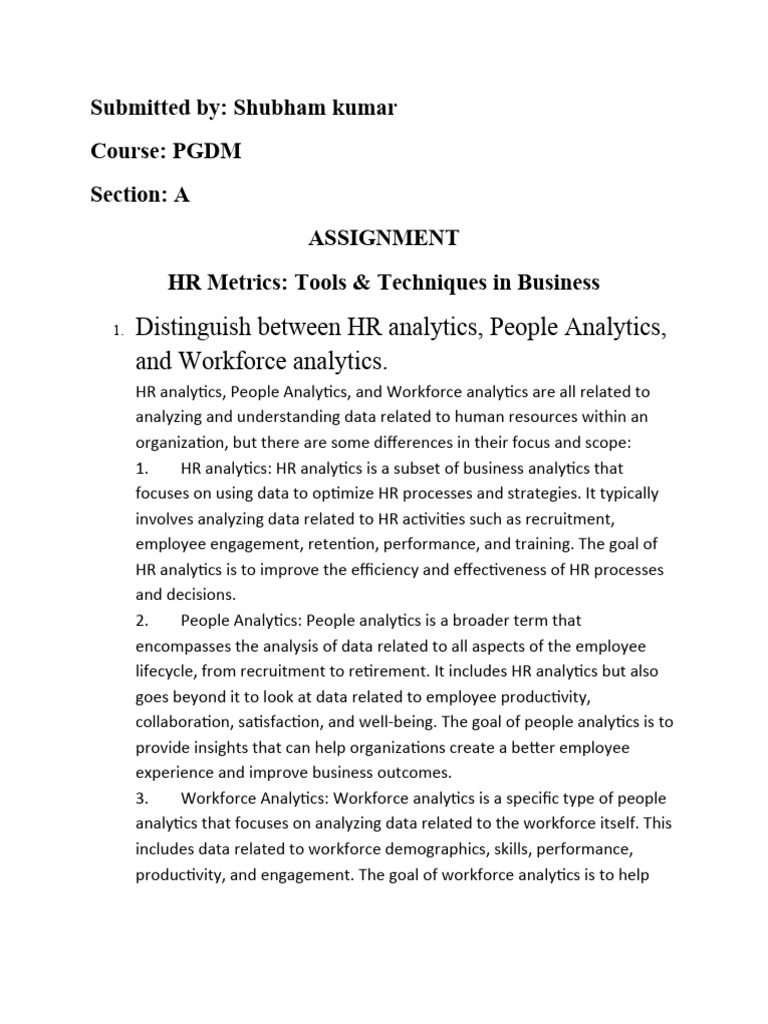 HR Metrics Assignment | PDF | Analytics | Performance Indicator