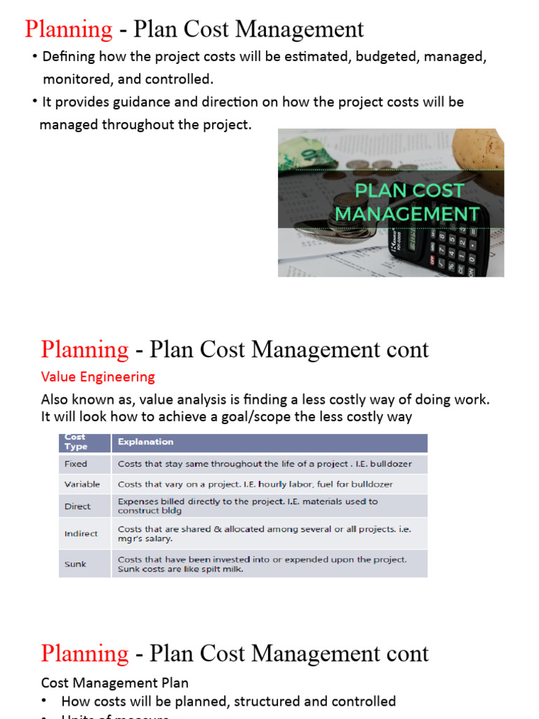 Planning - Plan Cost Management | PDF | Business | Economies