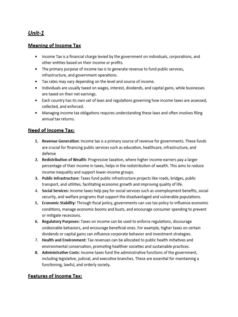 Income Tax All Unit | PDF | Income Tax | Taxes
