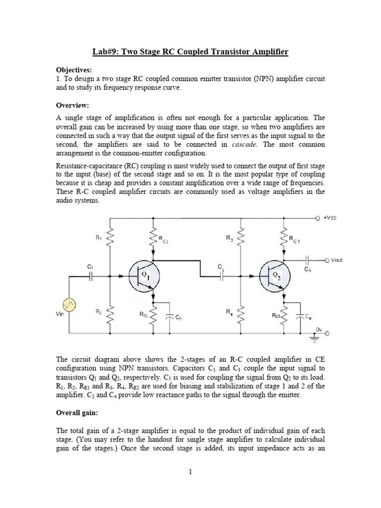10 RC Coupled Two Stage Transistor Amplifier | PDF | Amplifier ...