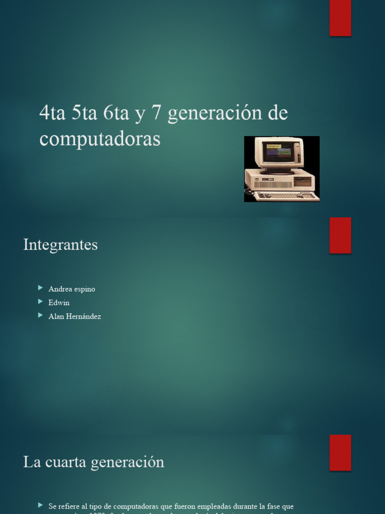 4ta Generación de Computadoras | PDF | Microprocesador | Almacenamiento de datos de la computadora