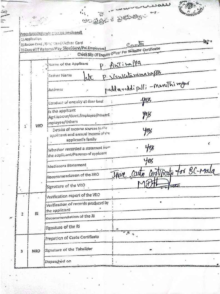 P Anjinappa Caste - 11zon | PDF