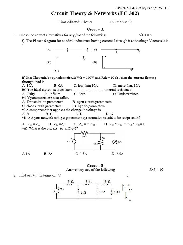 EC302-Circuit Theory - Networks-2 | PDF | Electrical Network | Electronic Engineering