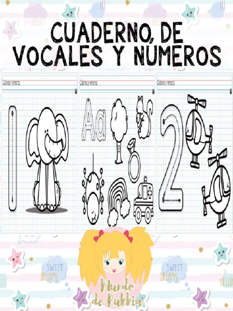 Cuaderno de Preescolar de Vocales y Números Recopilado Por Mundo de ...