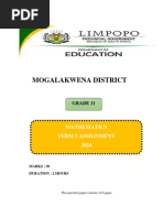 Grade 10 Term 3 Test 1.. | PDF | Mathematics