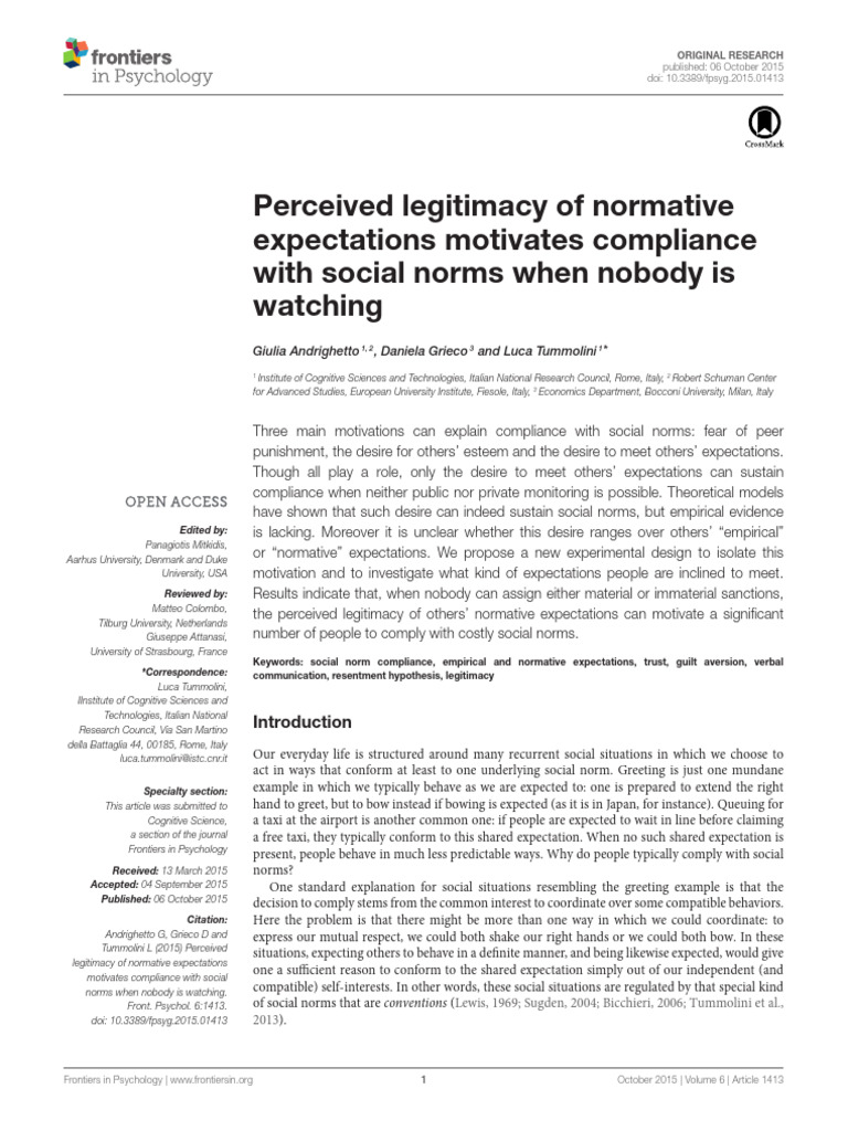 (2015) Colombo - Perceived Legitimacy of Normative Expectations | PDF ...
