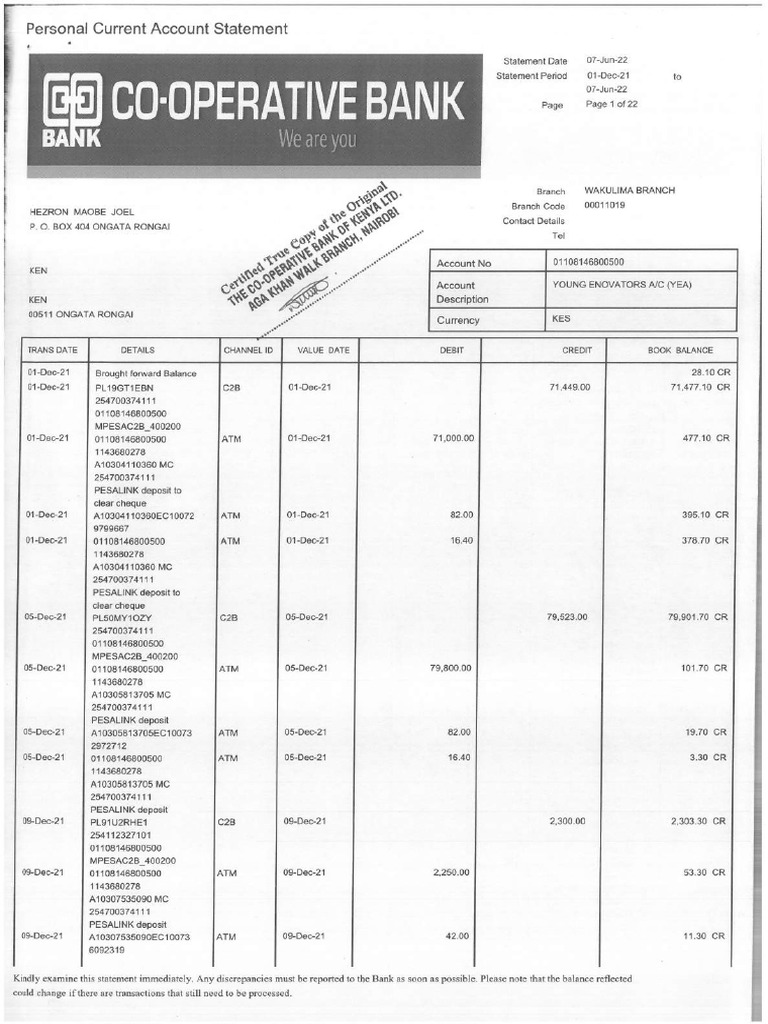 Hezron Co-Op Statement @ | PDF